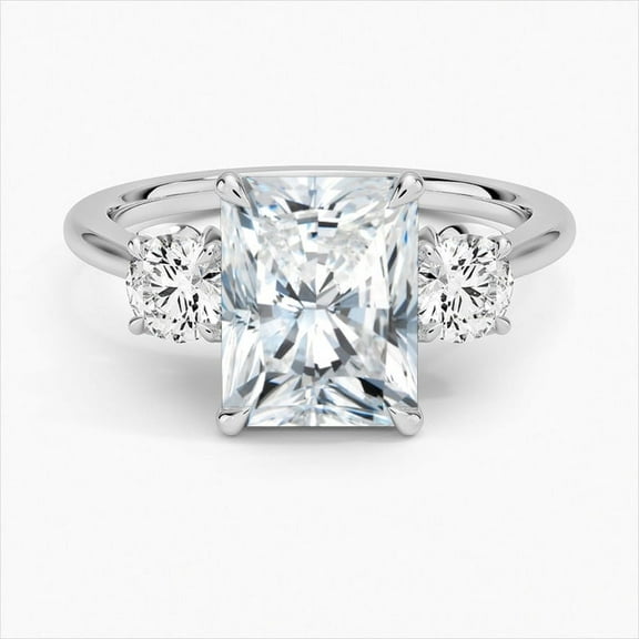Crestin Jewels 2.1 Ct Radiant Cut Diamond Rings - 14K White Gold Over ...