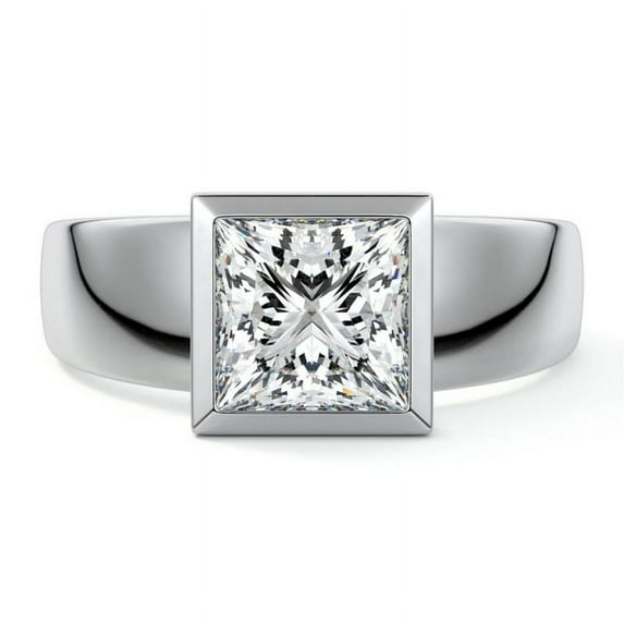 Dash Jewel 14K White Gold Over Rings - 2.3 Ct Princess Cut Diamond Ring ...