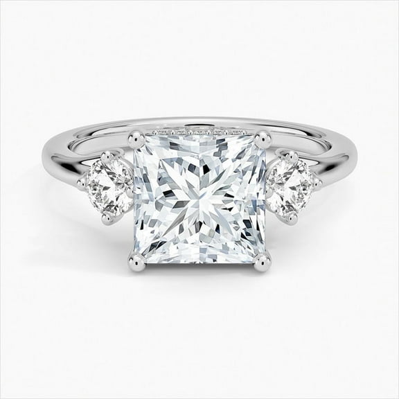 Dash Jewel 2.1 Ct Emerald Cut Diamond Wedding Rings - 14K White Gold ...