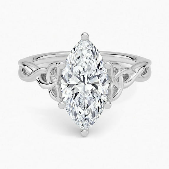 Dash Jewel 14K White Gold Over Solitaire Ring - 2.3 Ct VVS1/D Marquise ...