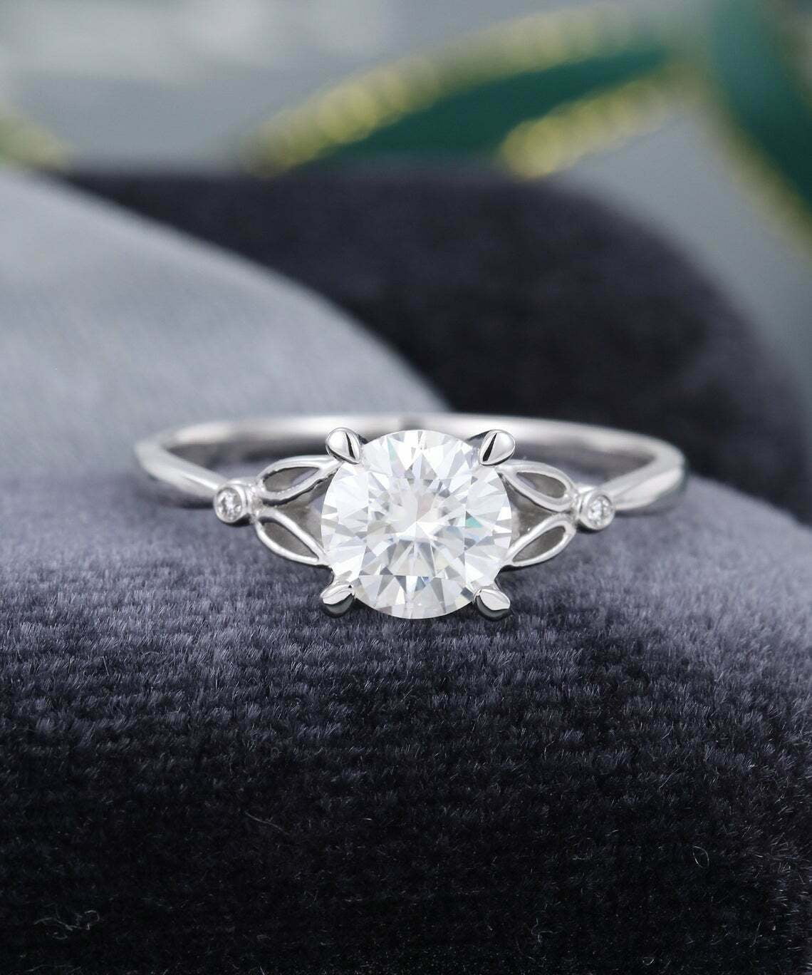 Dash Jewel 14K White Gold Plated 2.1 Ct Round Cut Diamond Wedding Ring ...