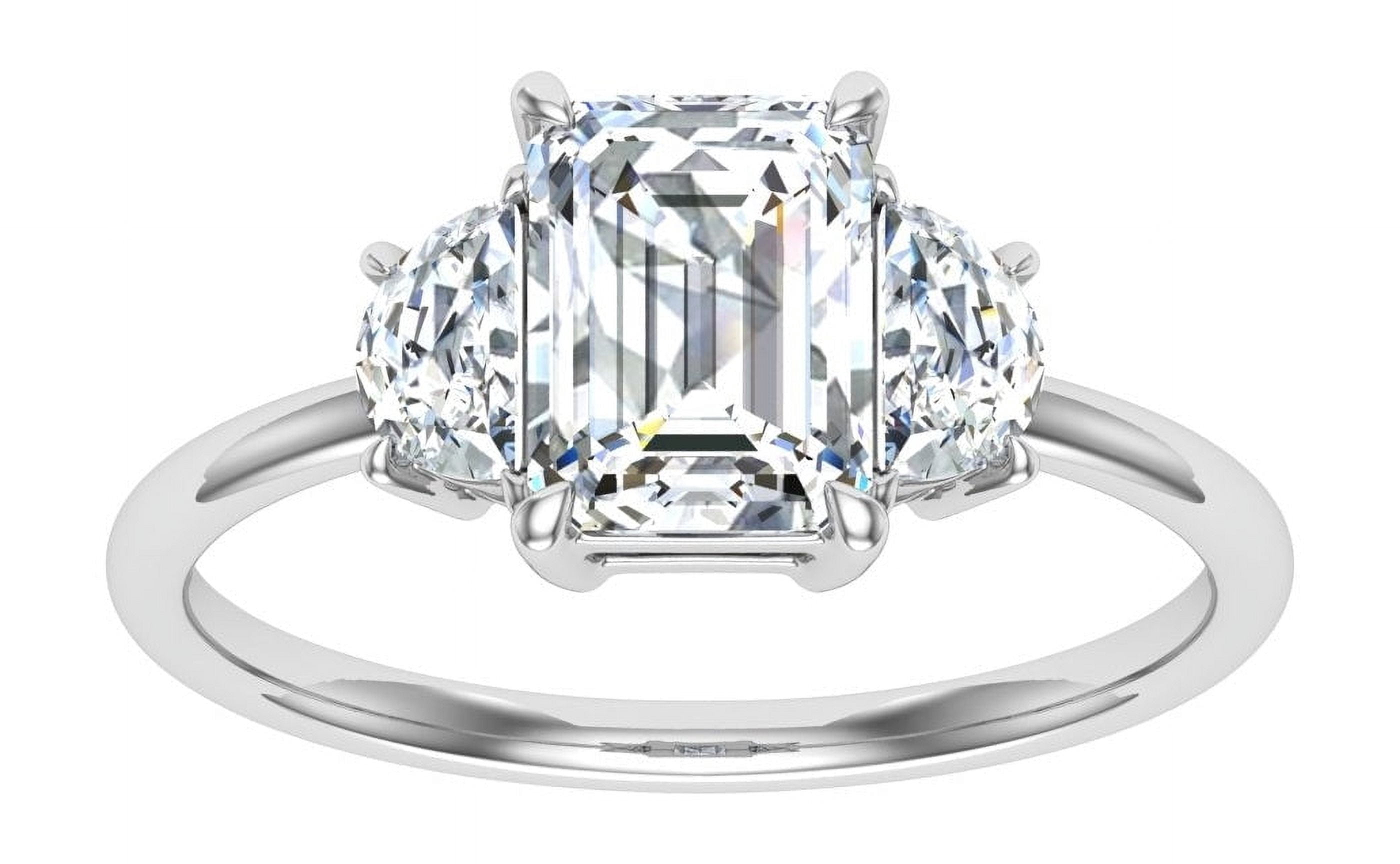 Dash Jewel 14K White Gold Plated 2.2 Ct Emerald Cut Lab Created Diamond ...