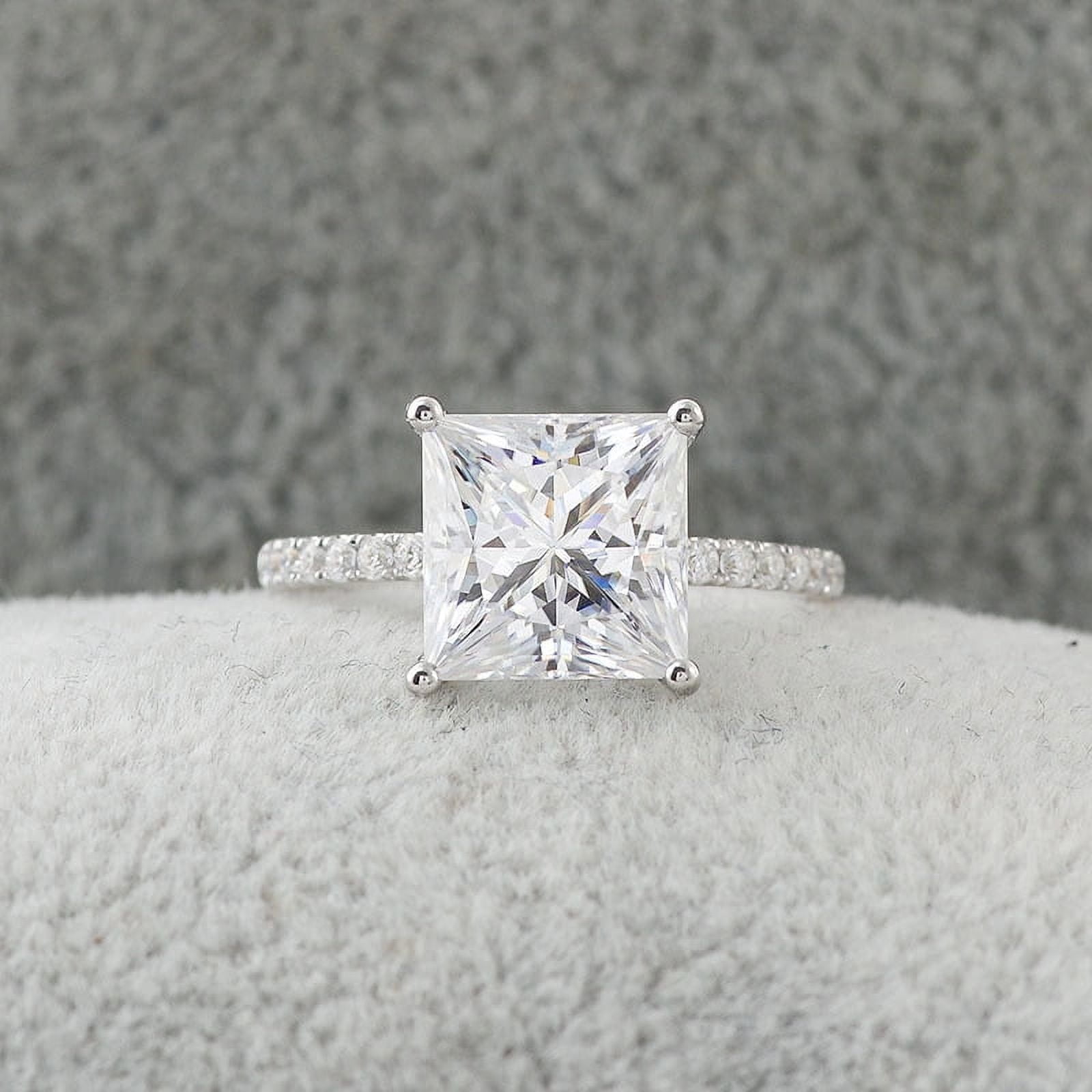 Dash Jewel 14K White Gold Plated 2.2 Ct Princess Cut Diamond Wedding ...