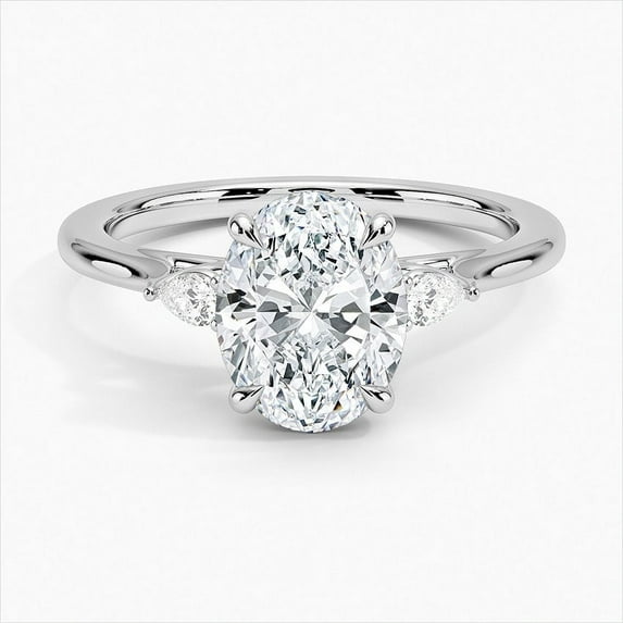 Dash Jewel 14K White Gold Plated 2.3 Ct Oval Cut Lab Created Diamond ...