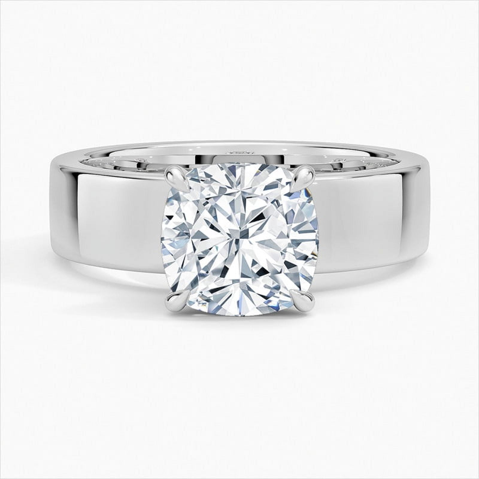 Dash Jewel 14K White Gold Plated Diamond Ring - Cushion Cut Excellent 2 ...