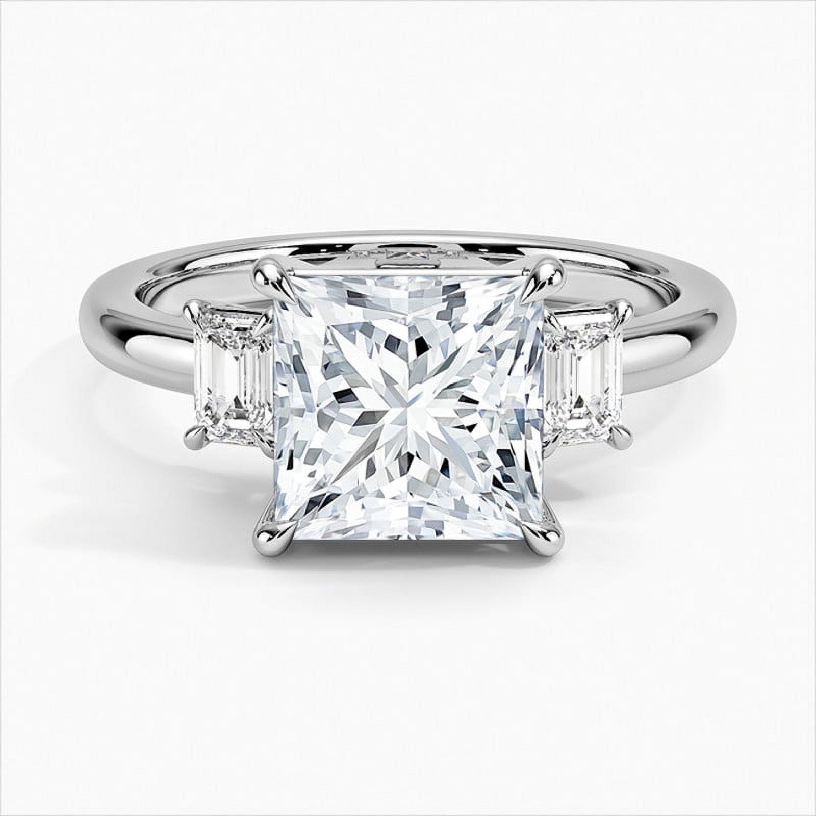 Dash Jewel 14K White Gold Plated Diamond Three Stone Anniversary Ring ...