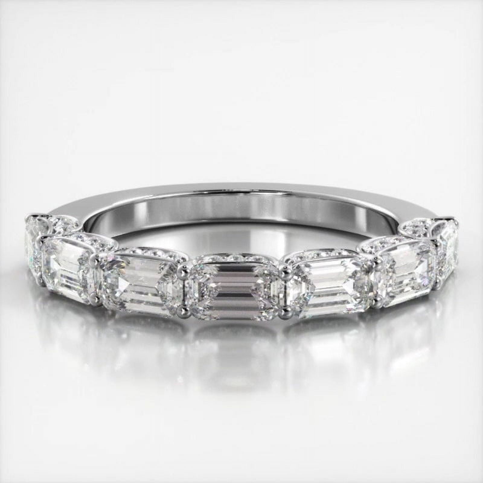 Dash Jewel 14K White Gold Plated Ring - 1.4 Ct Emerald Cut Wedding ...