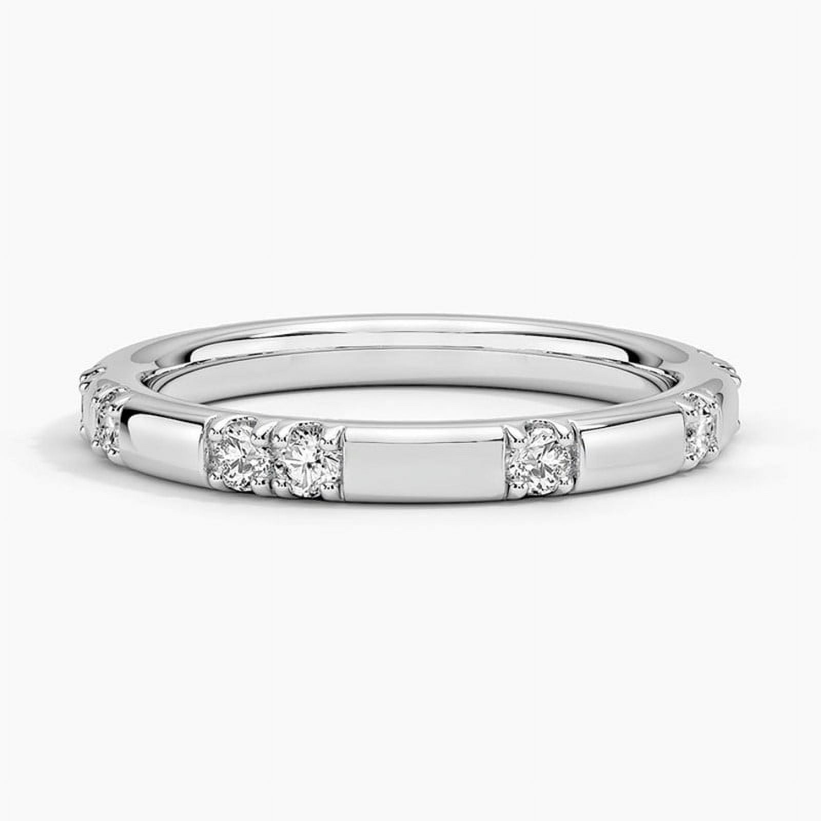 Dash Jewel 14K White Gold Plated Rings for Her - 1.5 Ct Round Cut Lab ...