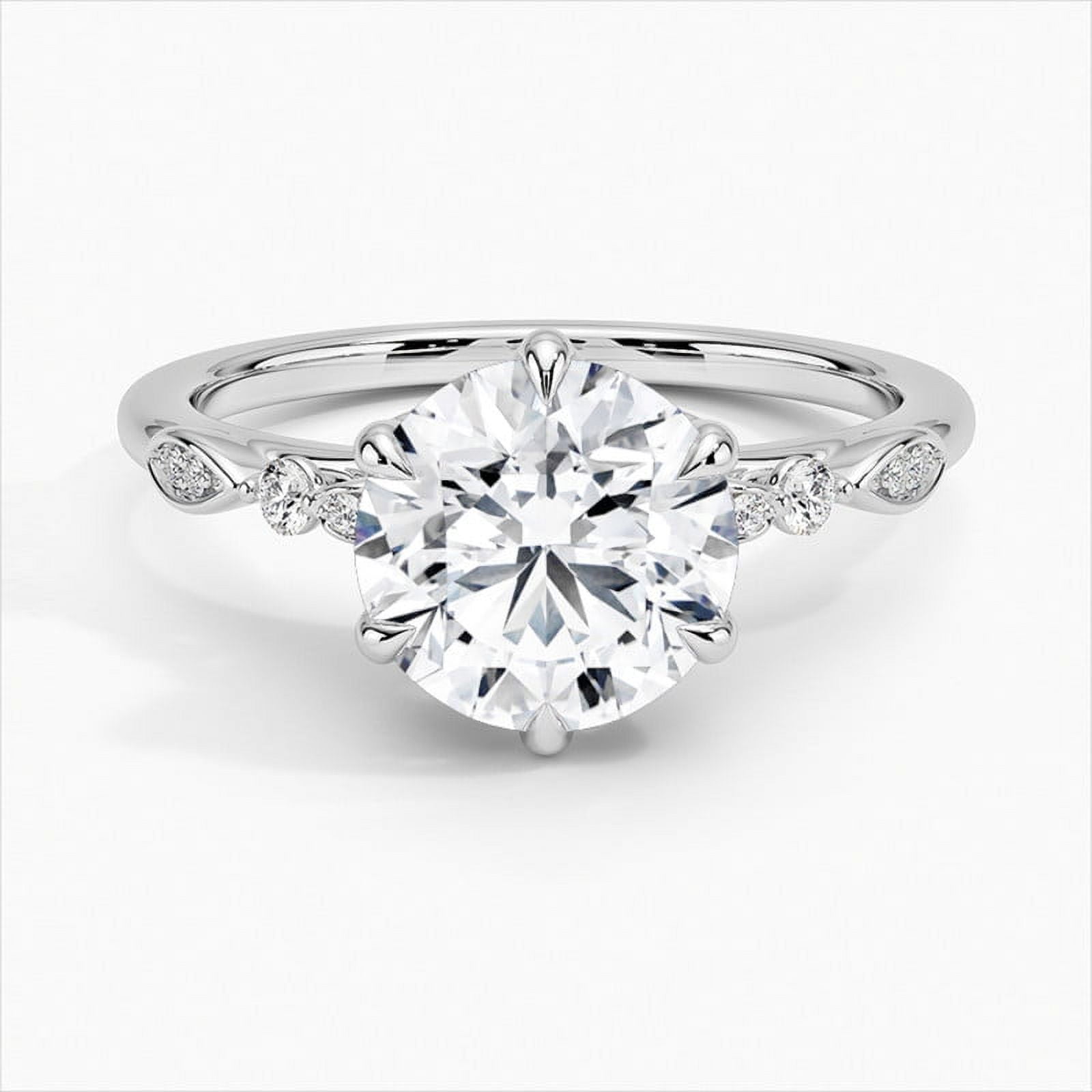 Dash Jewel 14K White Gold Plated Rings - 1.6 Ct Round Brilliant Cut ...