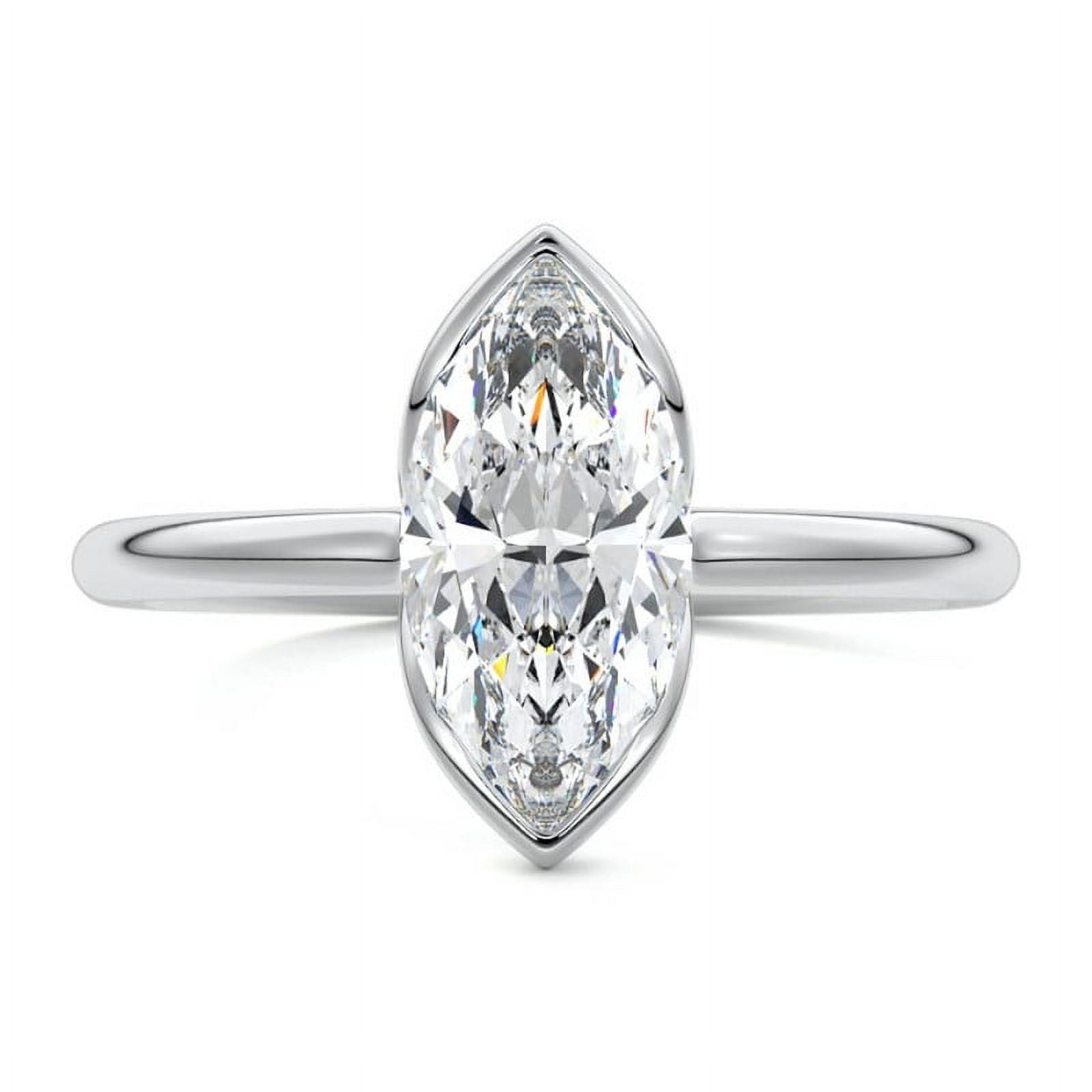Dash Jewel 14K White Gold Plated Rings - 2.2 Ct Marquise Cut Diamond ...
