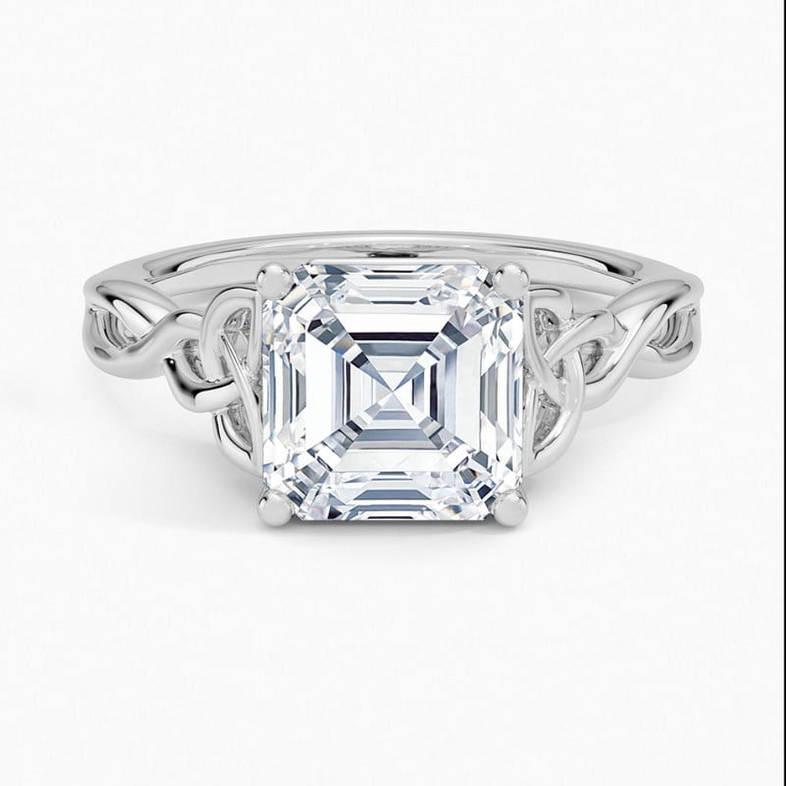Dash Jewel 14K White Gold Plated Rings - 2 Ct VVS1/D Asscher Cut ...
