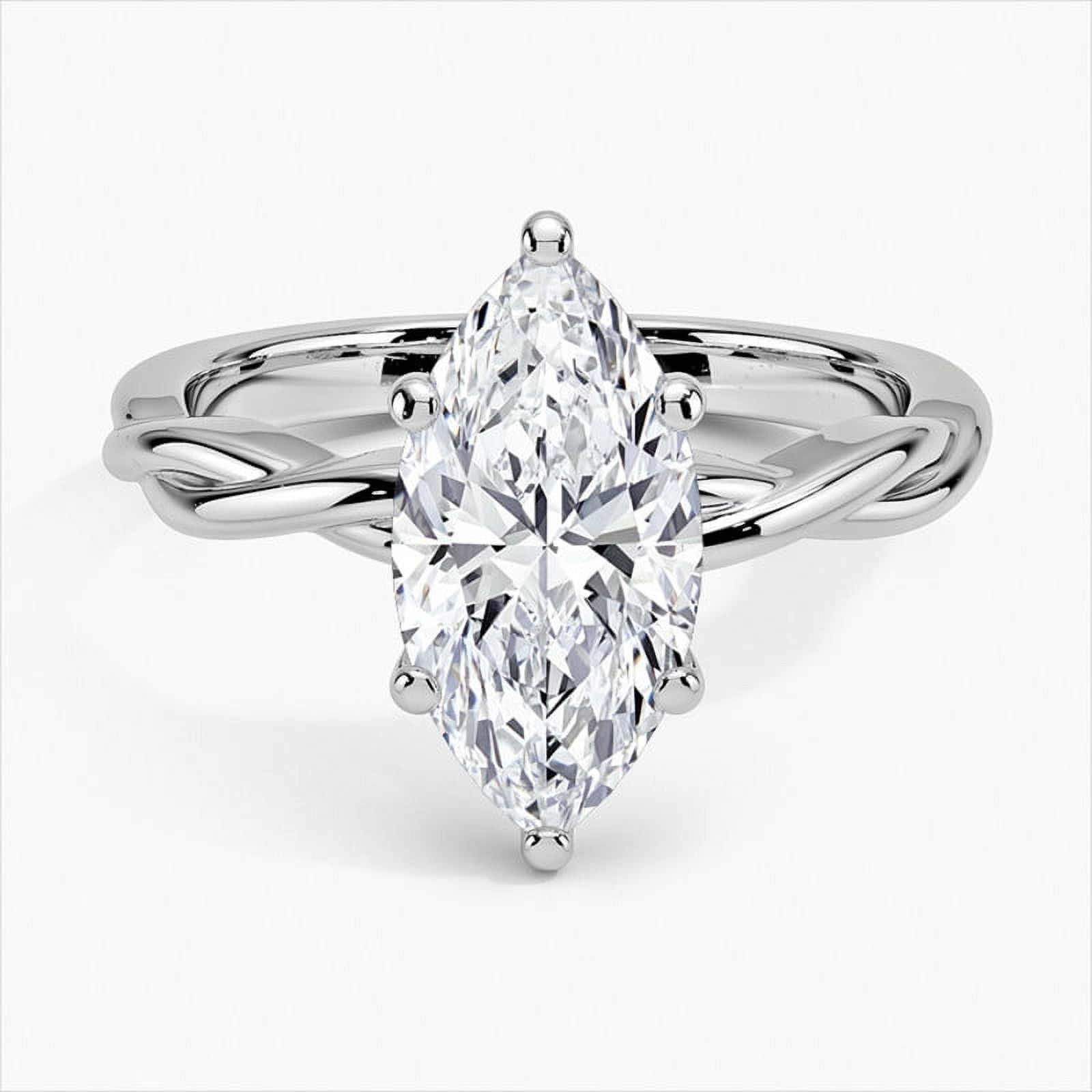 Dash Jewel 14K White Gold Plated Solitaire Ring - 2 Ct Marquise Cut ...