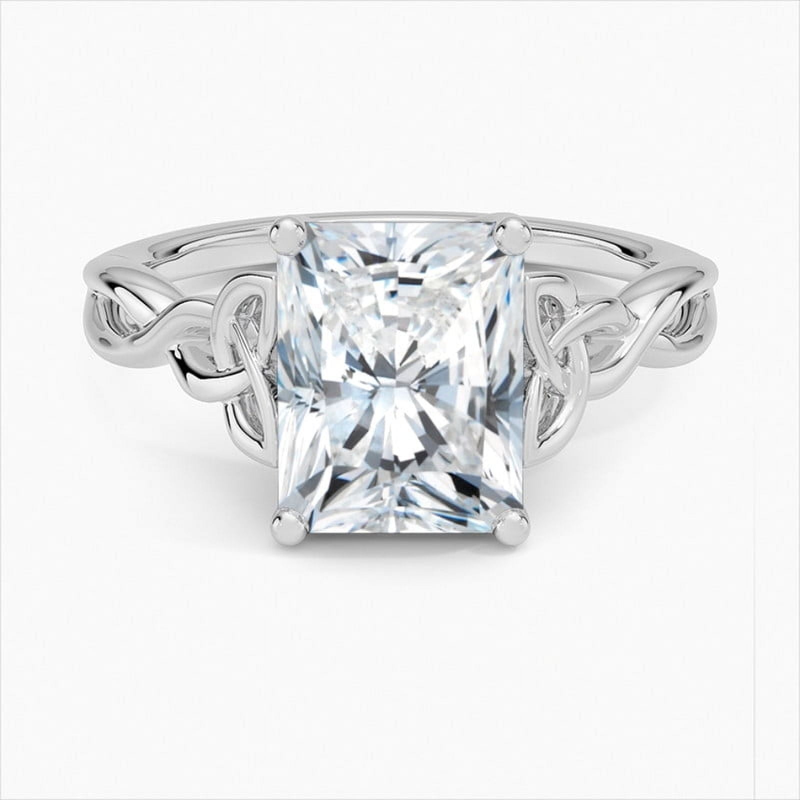 Dash Jewel 14K White Gold Plated Solitaire Rings - 2.3 Ct VVS1/D ...