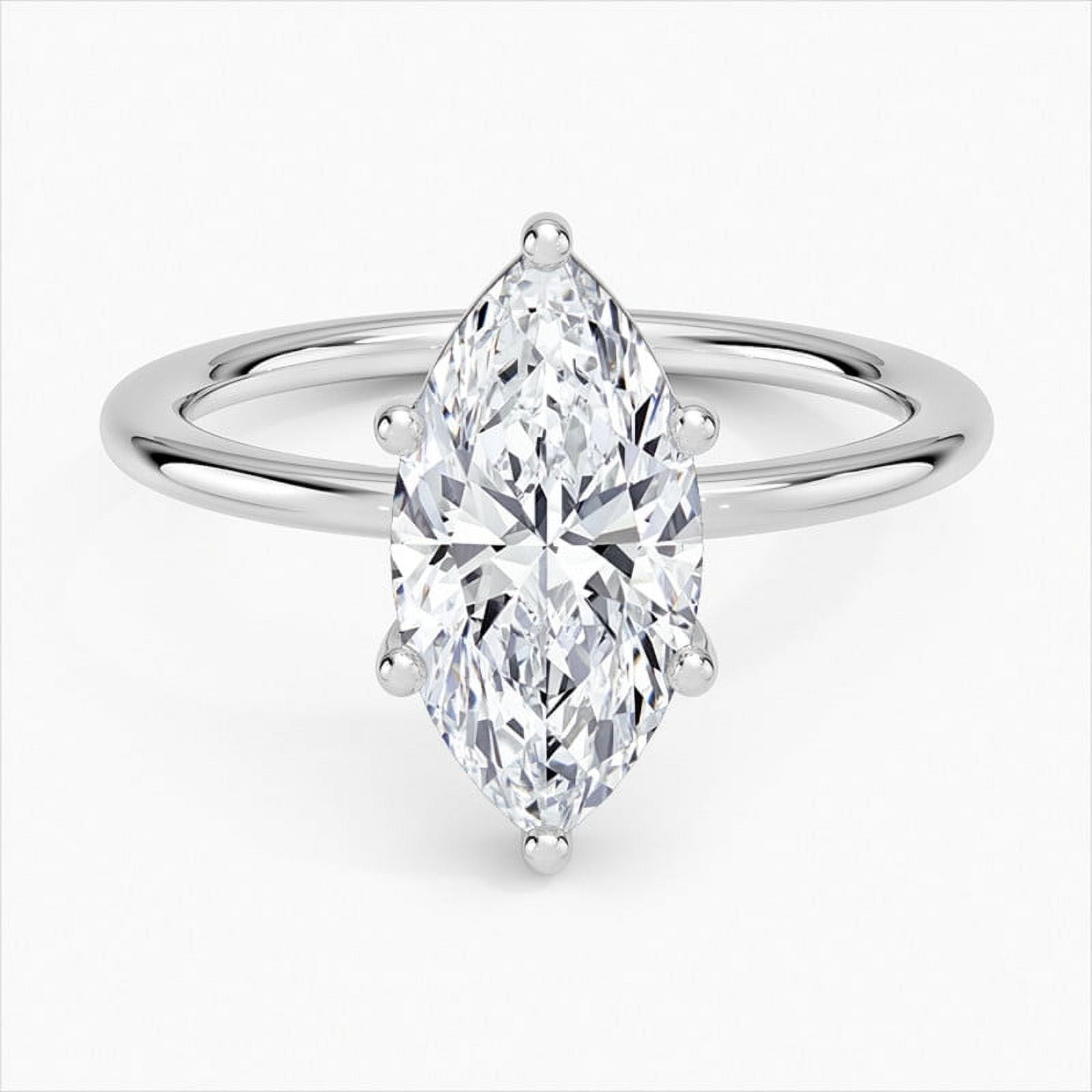 Dash Jewel 14K White Gold Plated Wedding Ring - 1.9 Ct Marquise Cut ...