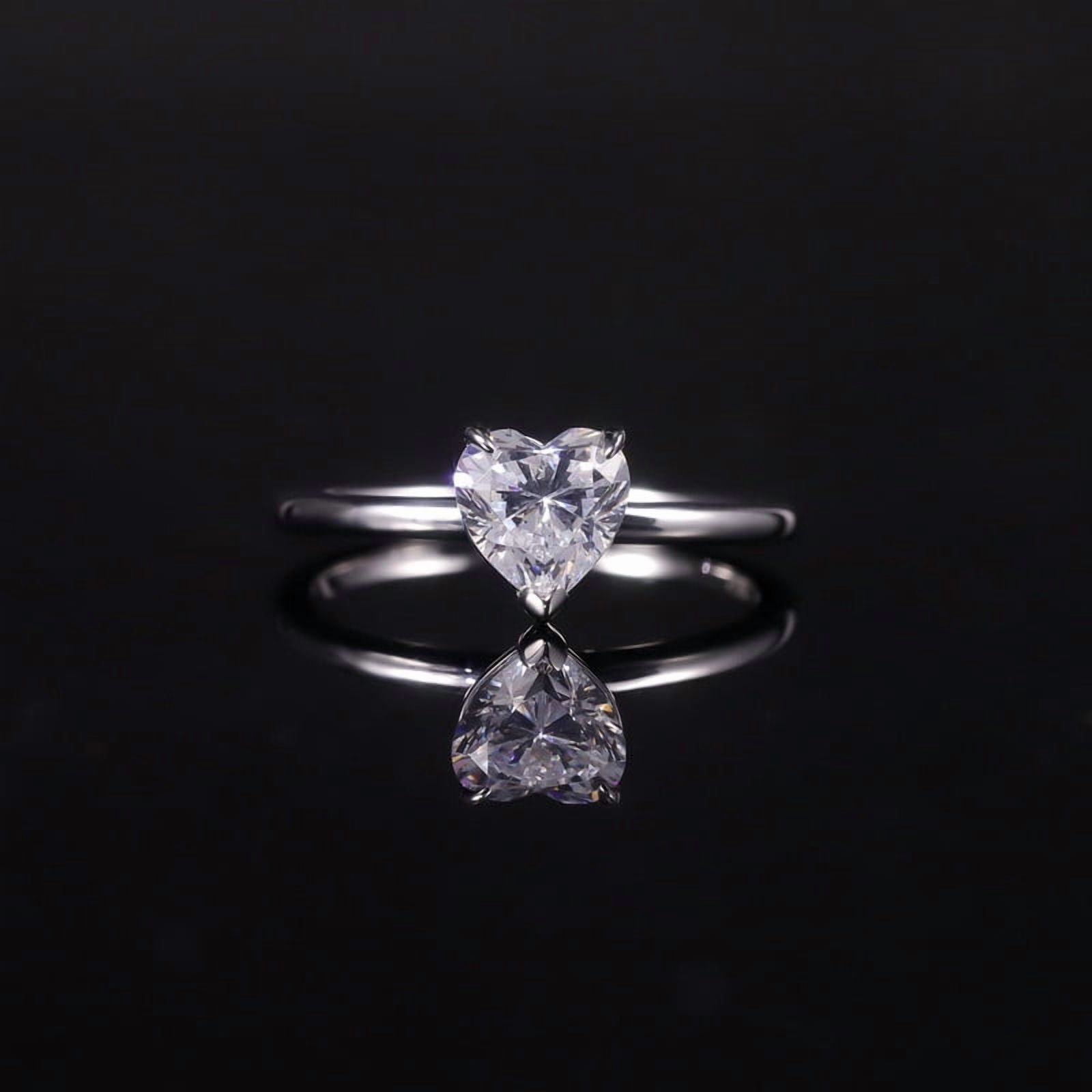 Dash Jewel 14k White Gold Plated Ring - 1.8 Ct Heart Cut VVS1/D Lab ...