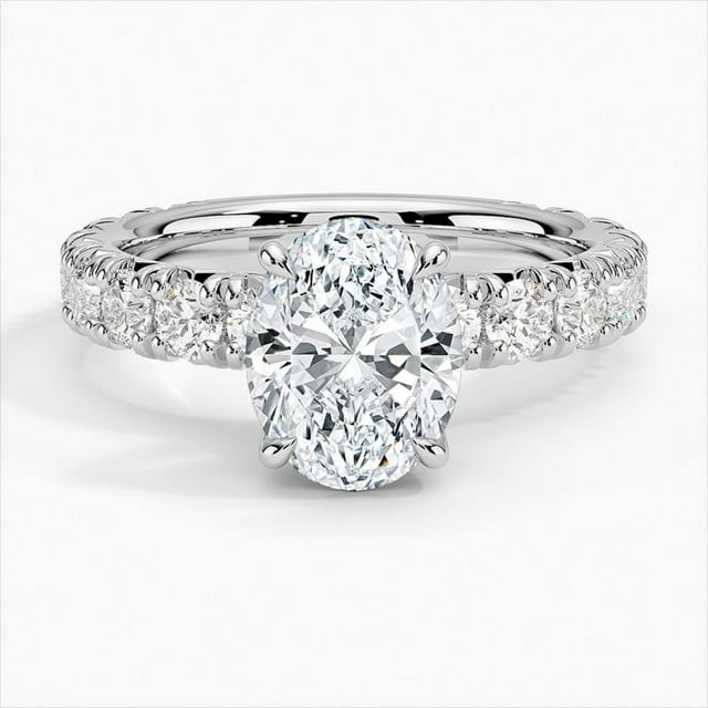 Dash Jewel 14k White Gold Wedding Rings For Women's - 2.3 Ct Oval Cut ...