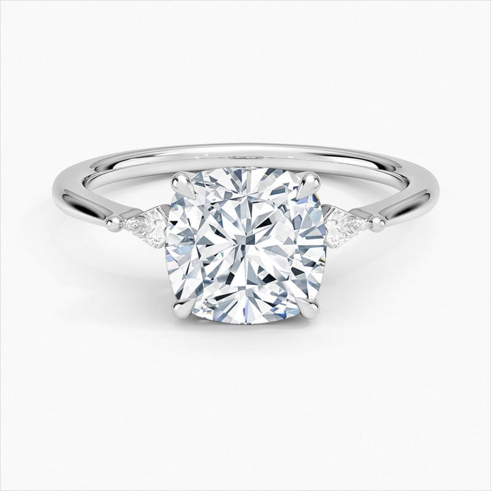Dash Jewel 2.1 Ct Cushion Cut Diamond Rings - 14K White Gold Plated ...