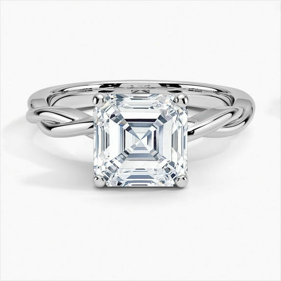 Dash Jewel 2.2 Ct Asscher Cut Diamond Rings - 14K White Gold Over Rings ...