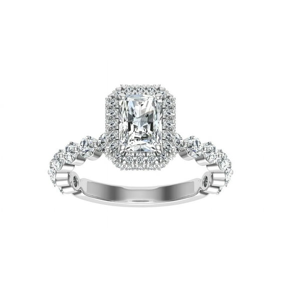 Dash Jewel 2.2 Ct Radiant Cut Lab-Created Diamond Ring - 14K White Gold ...