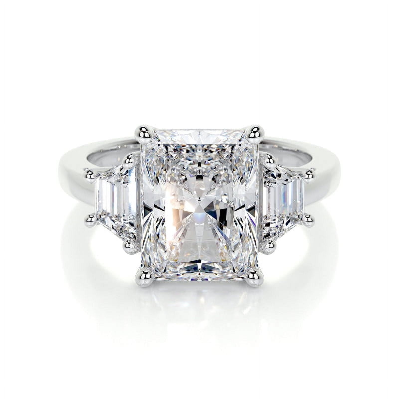 Dash Jewel 2.3 Ct Emerald Cut Engagement Ring for Women - 14K White Gold Plated - Lab-Created ...