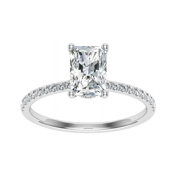 Dash Jewel 2.3 Ct Radiant Cut Lab Created Diamond Ring - 14K White Gold ...