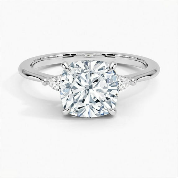Dash Jewel 2 Ct Cushion Cut Diamond Rings - 14k White Gold Over Rings ...