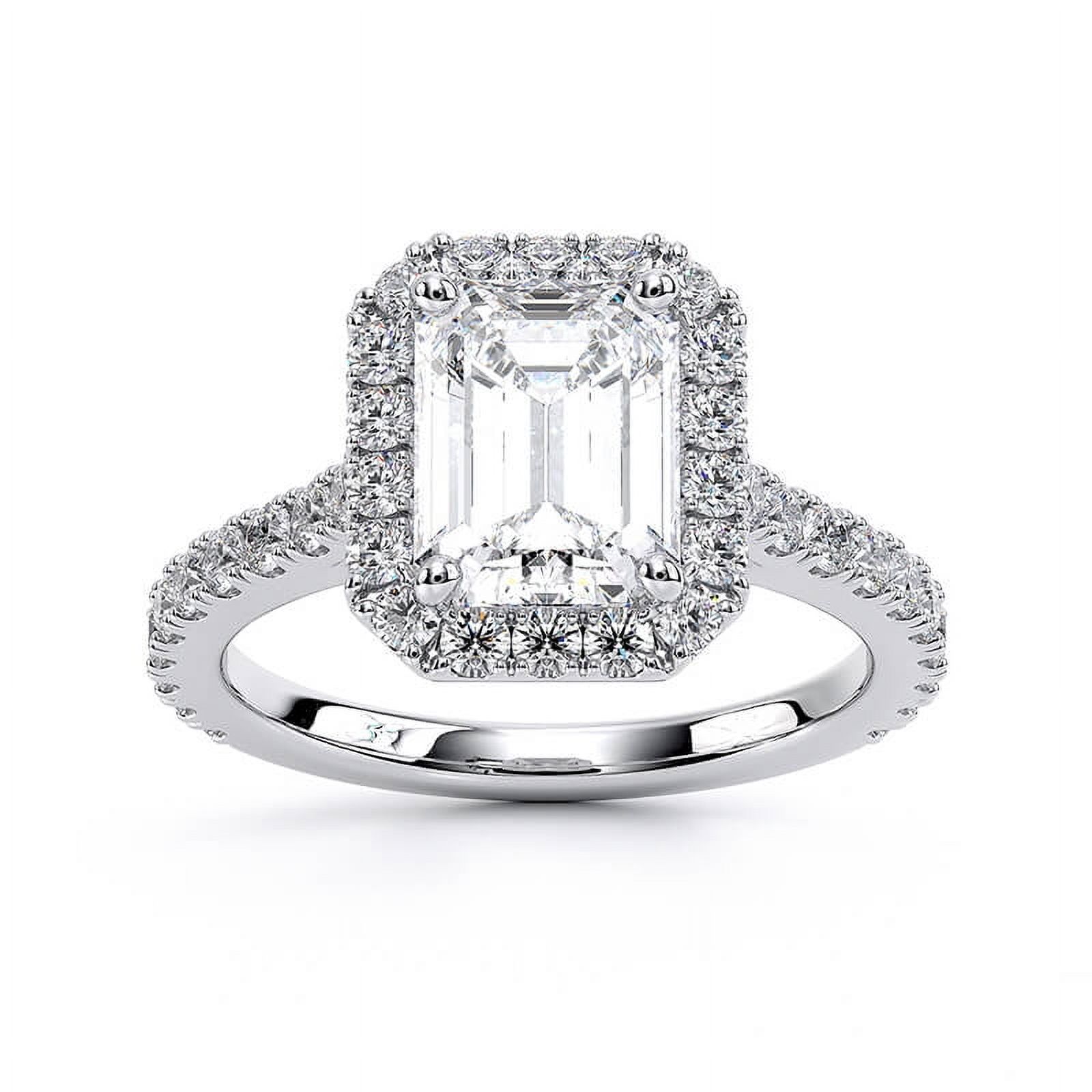 Dash Jewel 2 Ct Emerald Cut Halo Solitaire Diamond Engagement Ring for ...