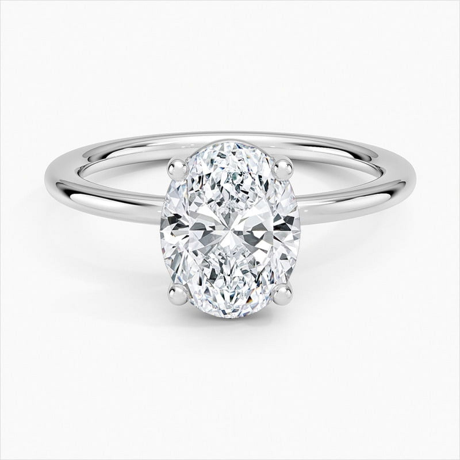 Dash Jewel 2 Ct Oval Cut Diamond Ring - 14K White Gold Over Ring Gift ...