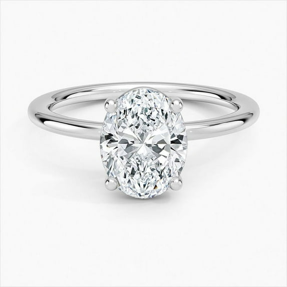 Dash Jewel 2 Ct Oval Cut Diamond Ring - 14K White Gold Over Ring Gift ...
