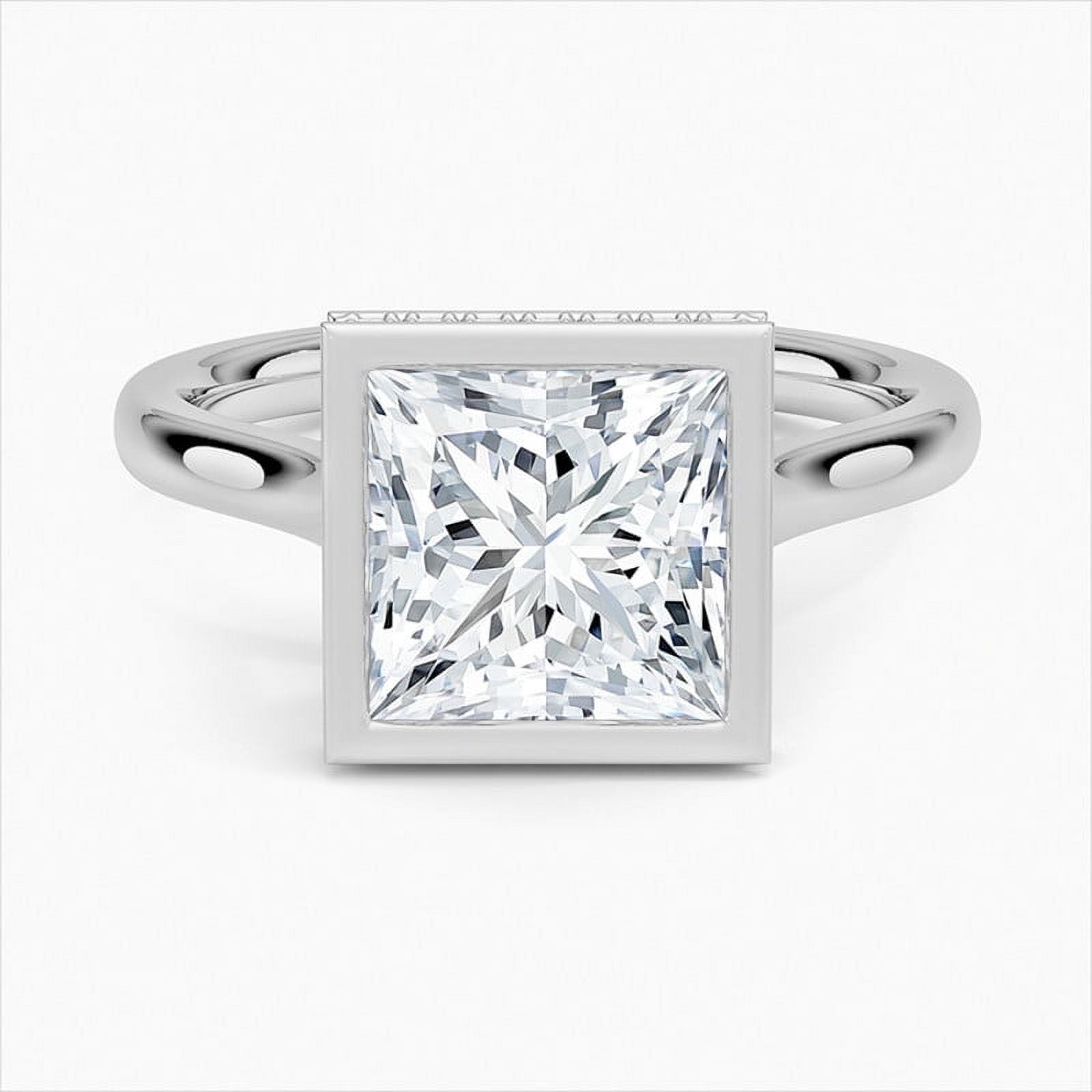 Dash Jewel 2 Ct Princess Cut Diamond Rings - 14K White Gold Plated ...