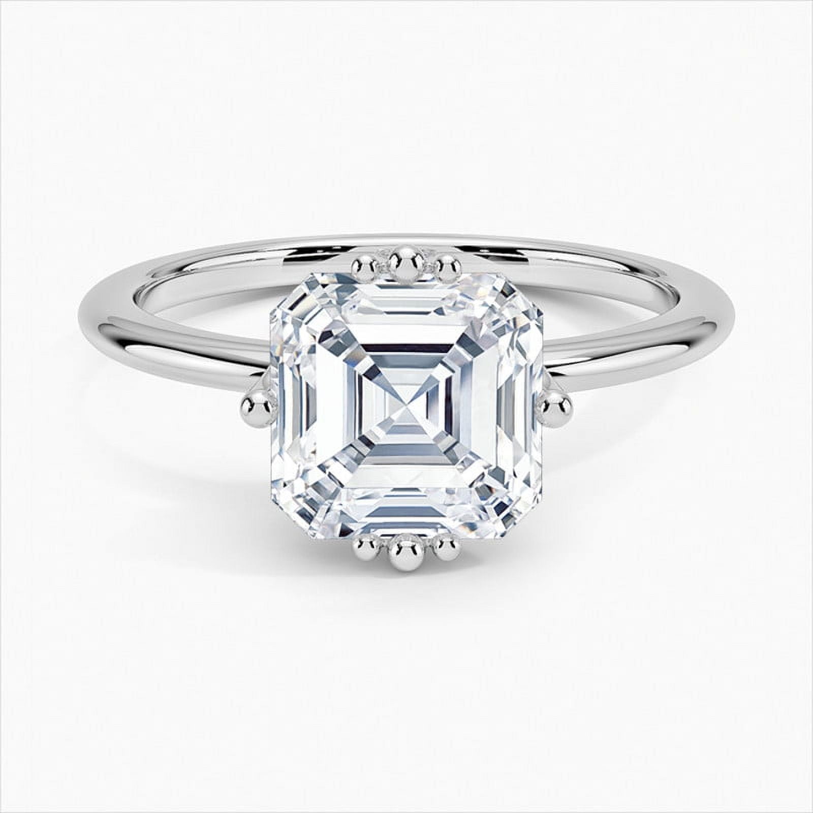 Dash Jewel Asscher Cut 2 Ct VVS1/D Lab Created Simulated Diamond Ring ...