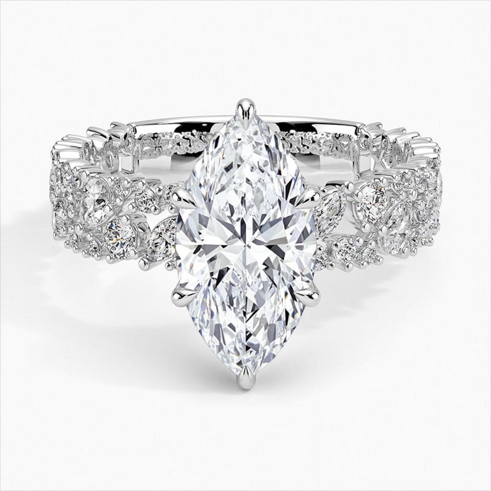 Dash Jewel Cluster Diamond Rings - 2.1 Ct VVS1/D Marquise Cut Lab ...
