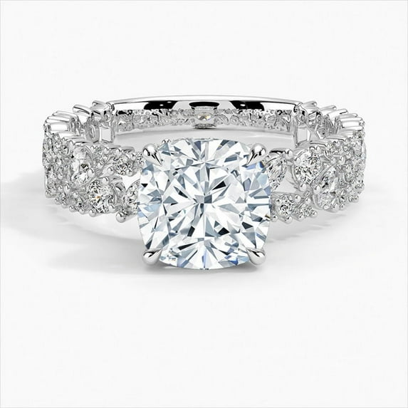 Dash Jewel Cluster Diamond Rings - Excellent 1.9 Ct Cushion Cut Diamond ...