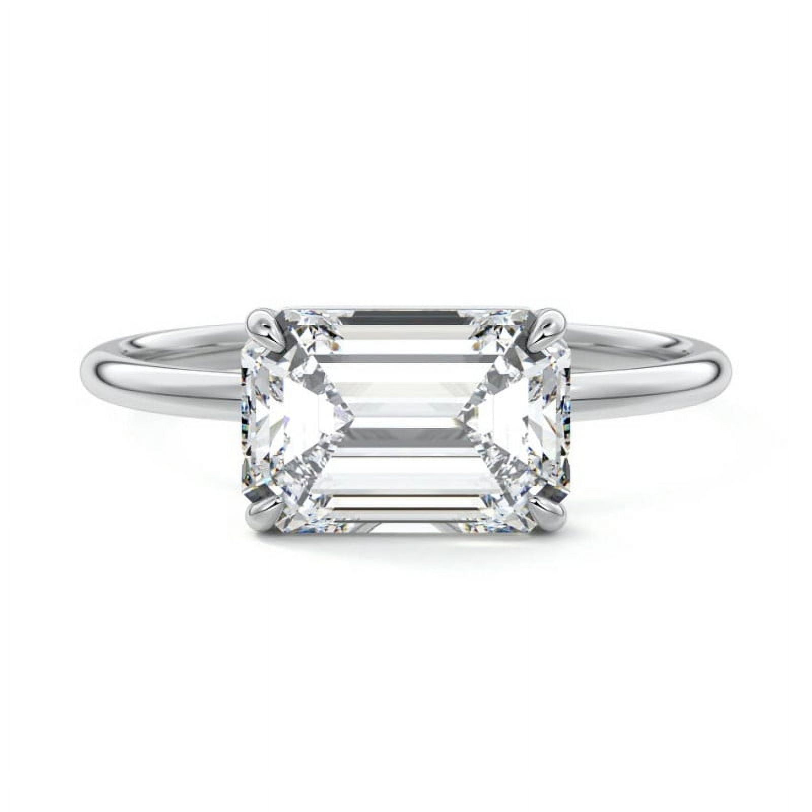 Dash Jewel Emerald Cut 2 Ct Simulated Diamond Rings - 14K White Gold ...