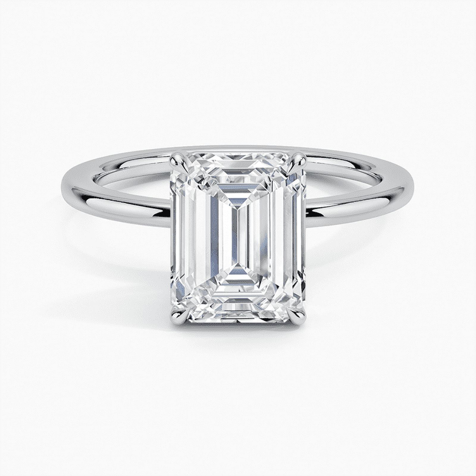 Dash Jewel Emerald Cut Excellent 2.8 Ct Diamond Rings - 14K White Gold ...