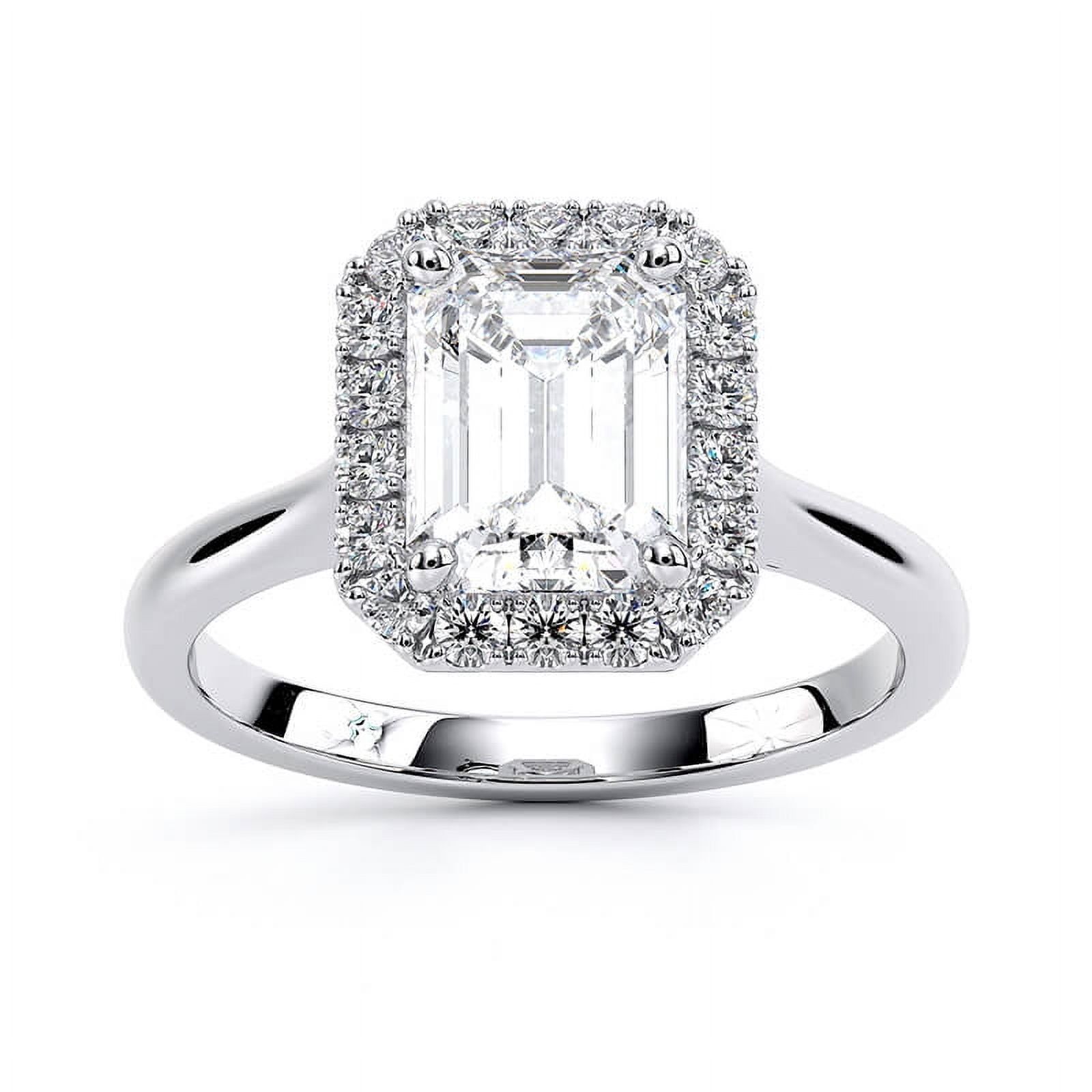 Dash Jewel Emerald Cut Halo Rings - 1.6 Ct Lab-Created Simulated ...