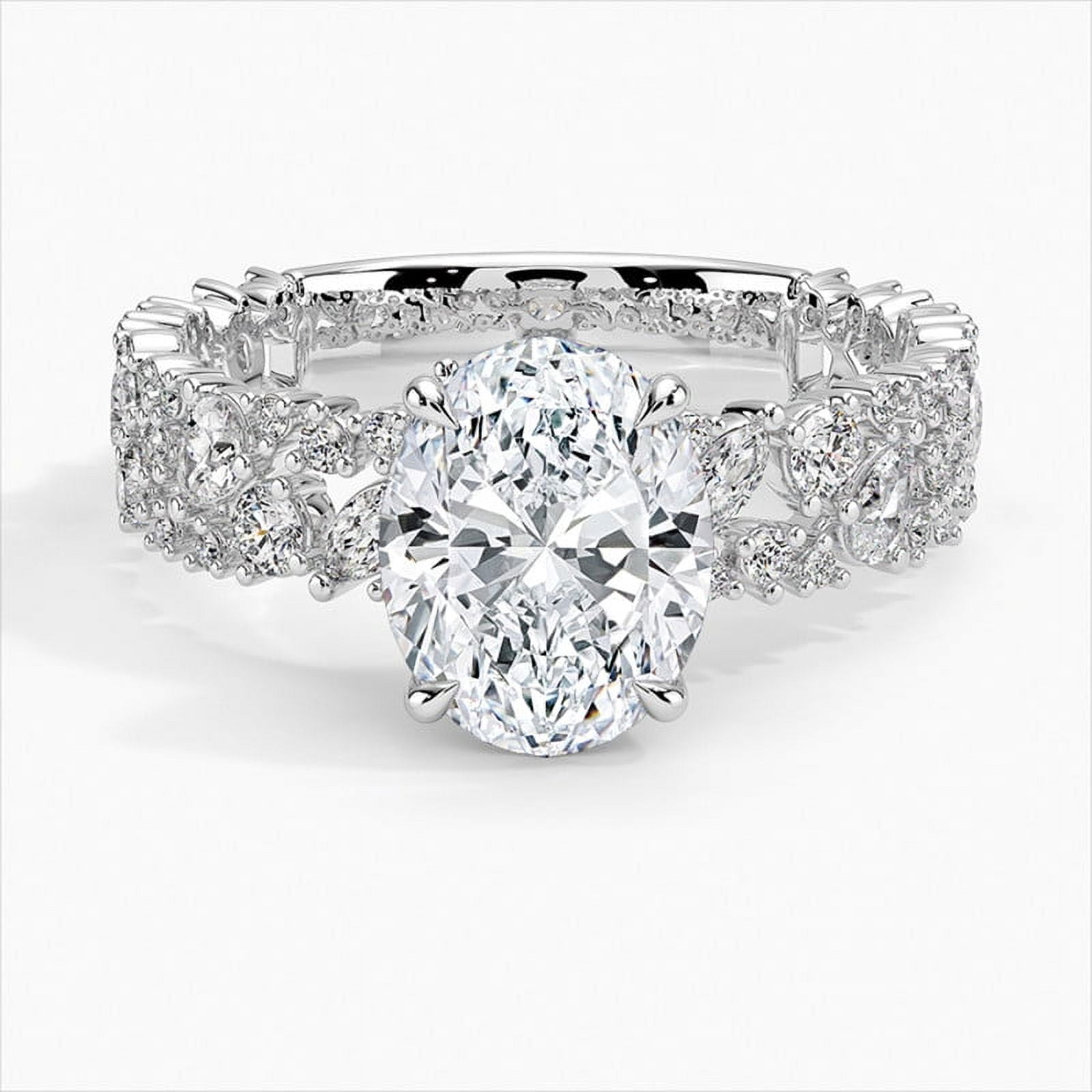 Dash Jewel Excellent 2.1 Ct Oval Cut Diamond Ring - Silver 14K White ...