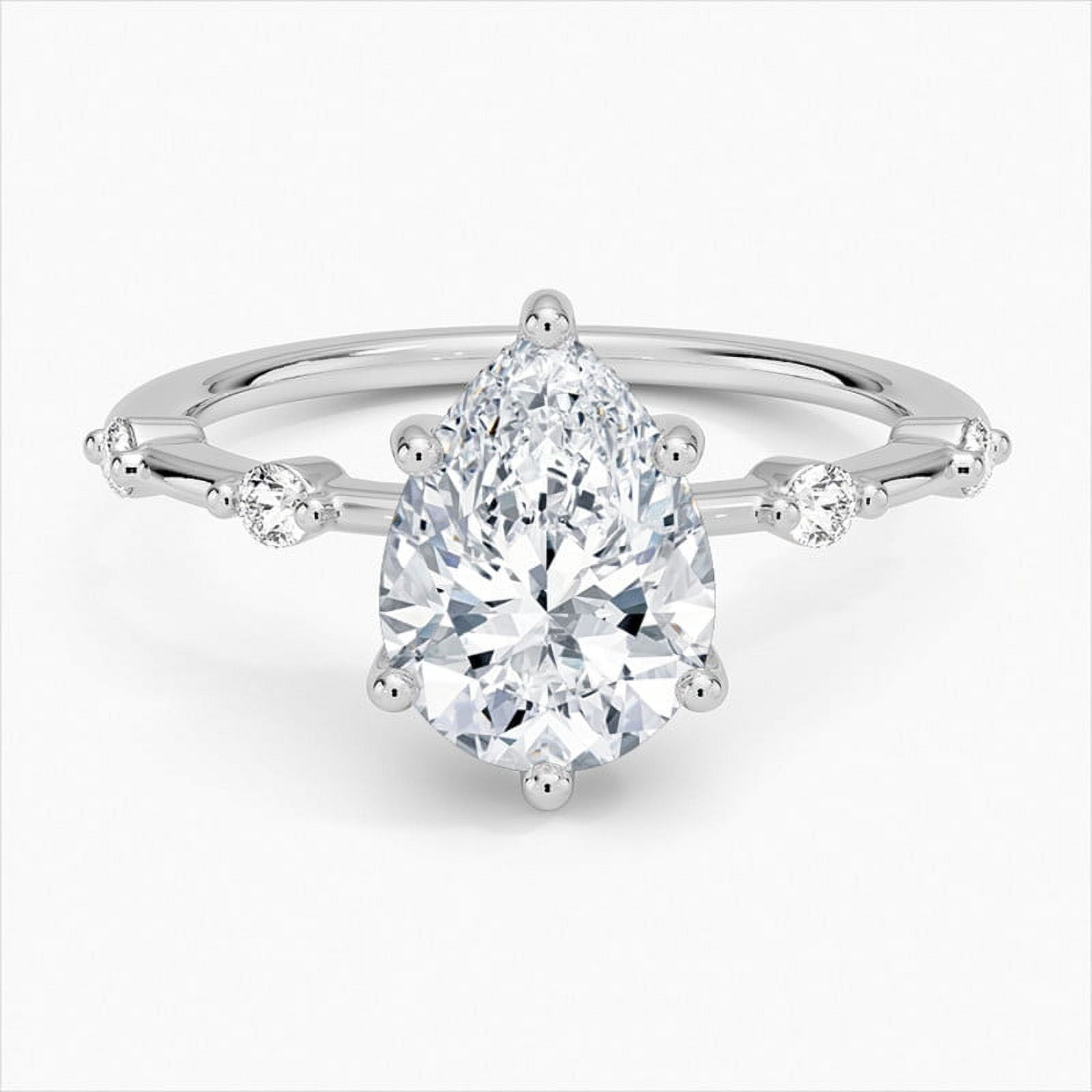 Dash Jewel Excellent 2 Ct Pear Cut Diamond Ring - 14K White Gold Over ...