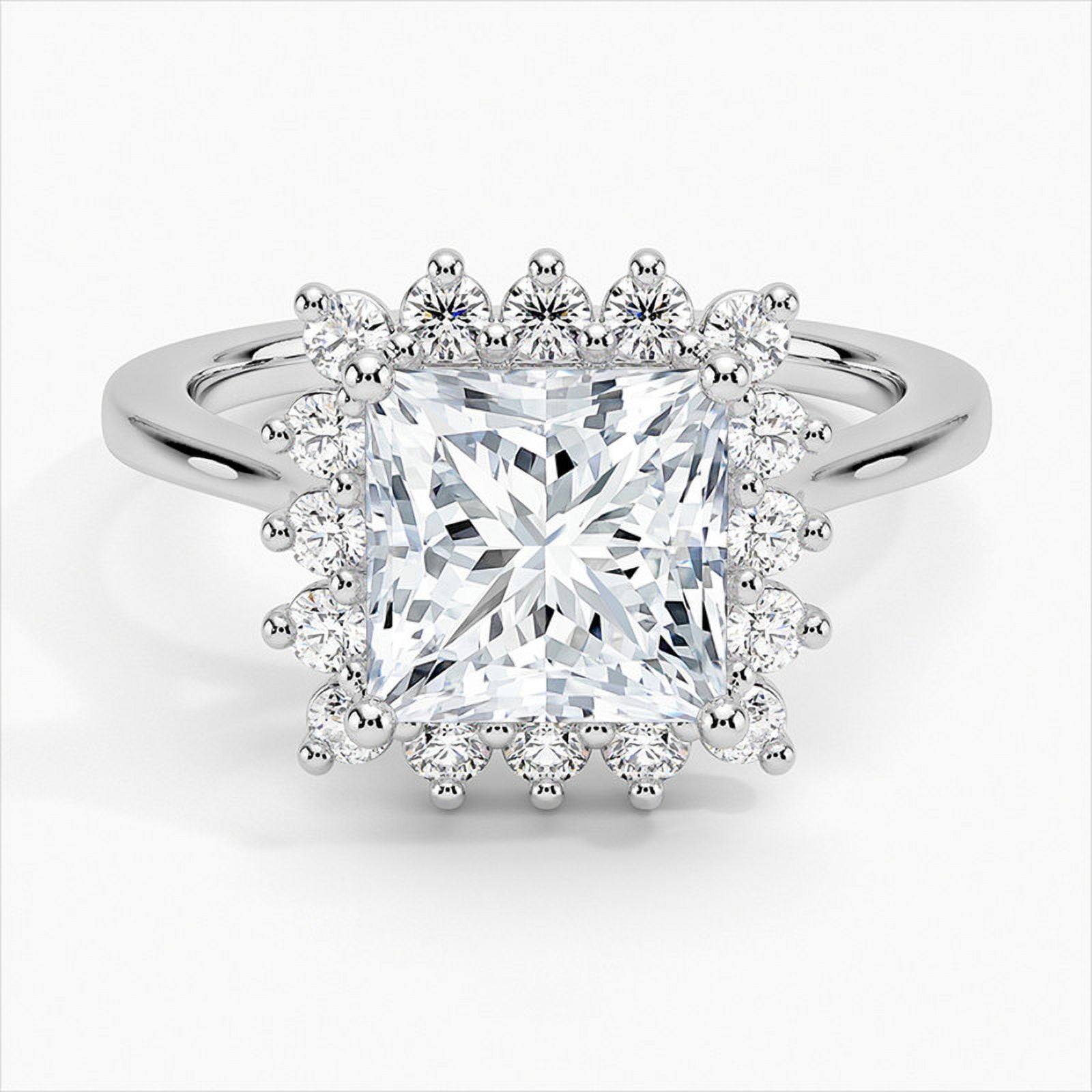 Dash Jewel Halo Diamond Rings for Women's - Silver 14K White Gold ...