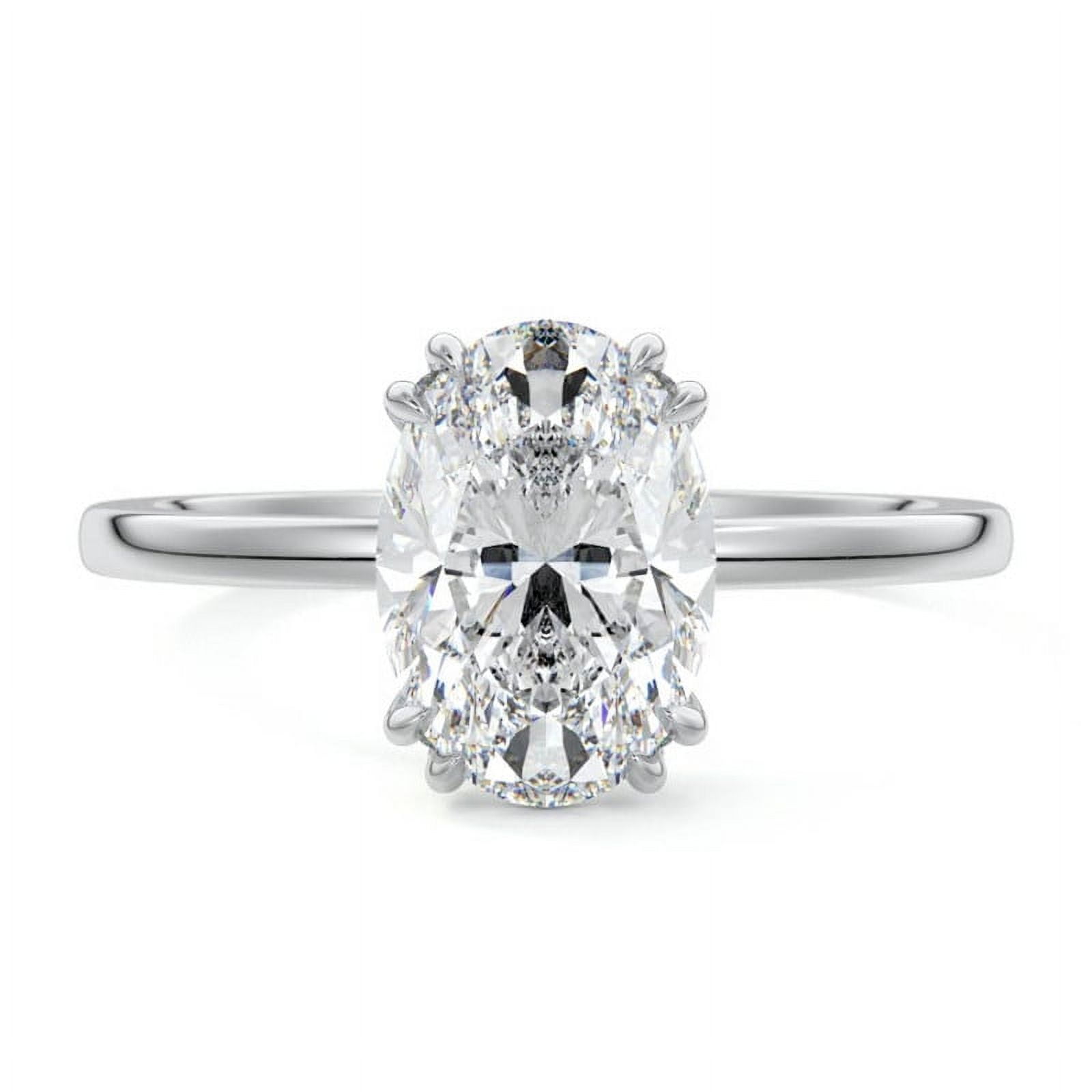 Dash Jewel Oval Cut 1.8 Ct Diamond Rings for Gift - 14K White Gold ...