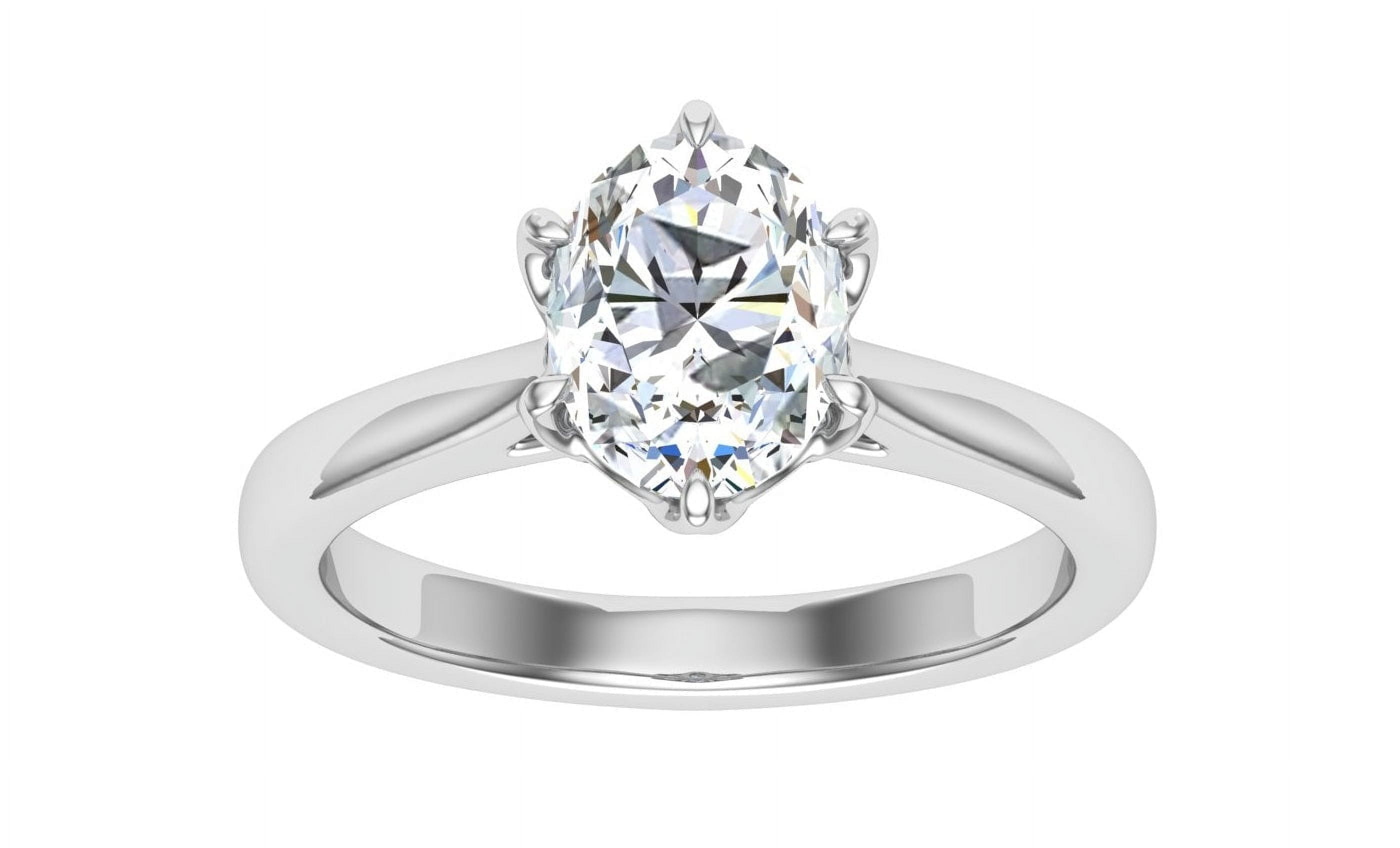 Dash Jewel Oval Cut 1.8 Ct Lab-Created Simulated Diamond Ring - 14K ...