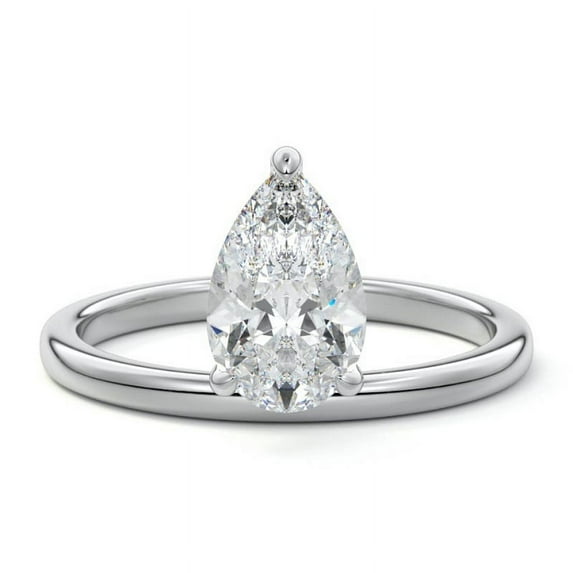 Dash Jewel Pear Cut 2.1 Ct Diamond Ring - 14K White Gold Over Rings for ...
