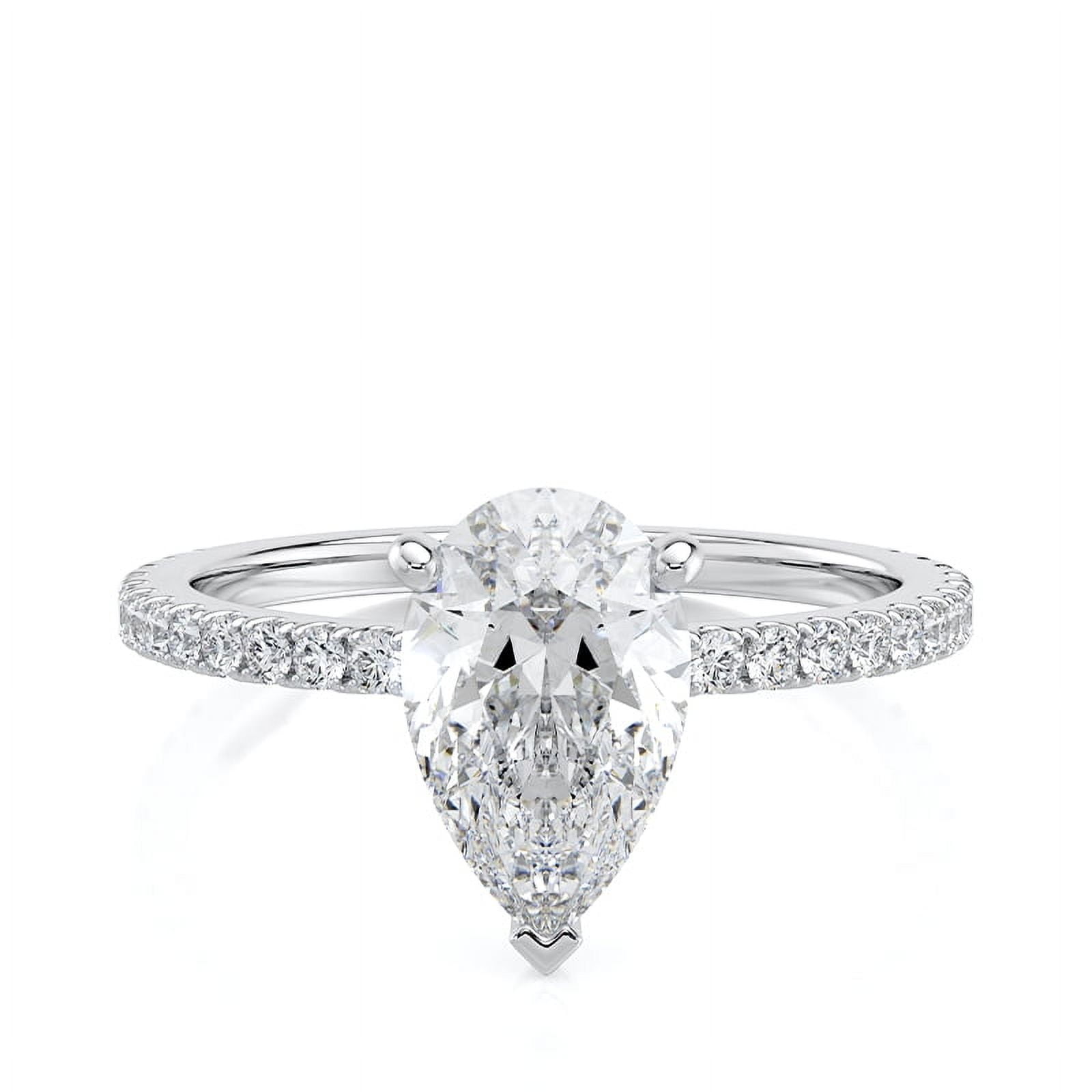 Dash Jewel Pear Cut Solitaire Engagement Ring - 1.28 Ct Lab-Created ...
