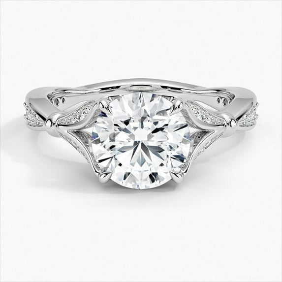 Dash Jewel Prong Set 2.30 Ct Round Cut Lab Created Diamond Ring - 14K ...
