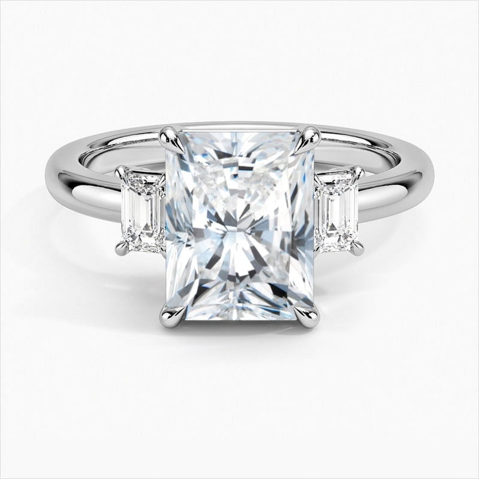 Dash Jewel Radiant Cut 2.7 Ct White Diamond Simple Engagement Ring ...