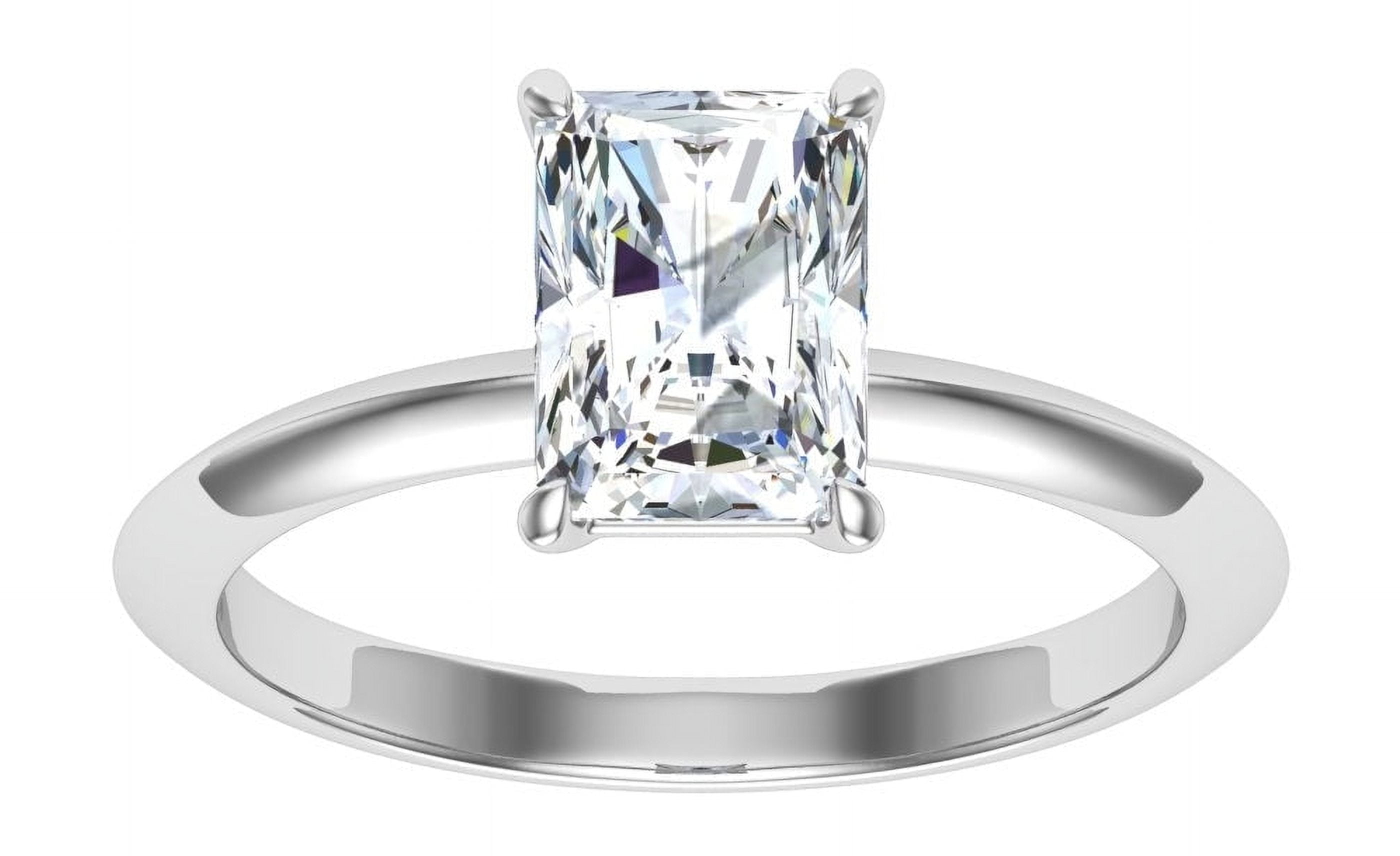 Dash Jewel Radiant Cut 2 Ct Solitaire Diamond Ring - 14K White Gold ...