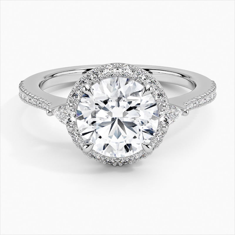 Dash Jewel Round Cut 2 Ct Lab Created Diamond Wedding Anniversary Ring ...