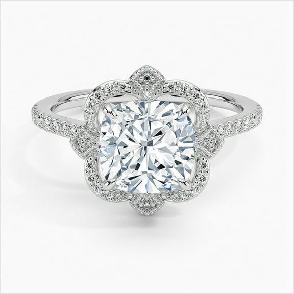 Dash Jewel Silver 14K White Gold Over Ring - Brilliant 1.55 Ct Round ...