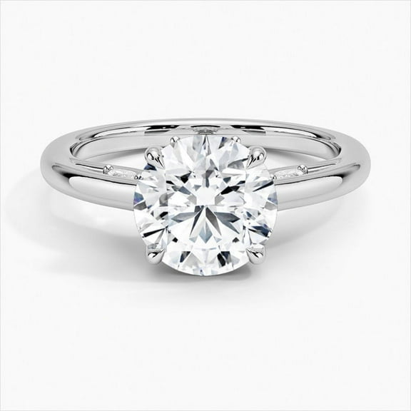 Dash Jewel 1.6 Ct Round Cut White Diamond Ring - 14K White Gold Over ...