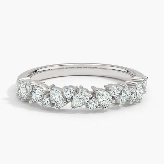 Dash Jewel Silver 14K White Gold Over Ring - Brilliant 1.9 Ct Round Cut ...